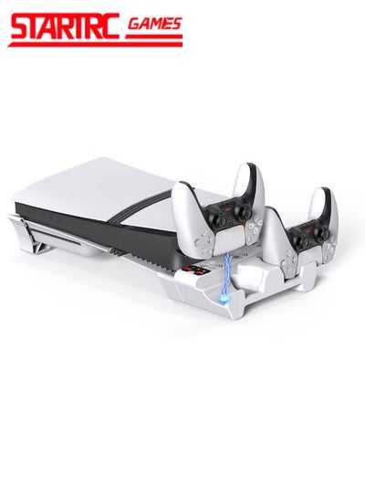 PS5 Horizontal Stand with Cooling Fan and Dual Controller Charging ...