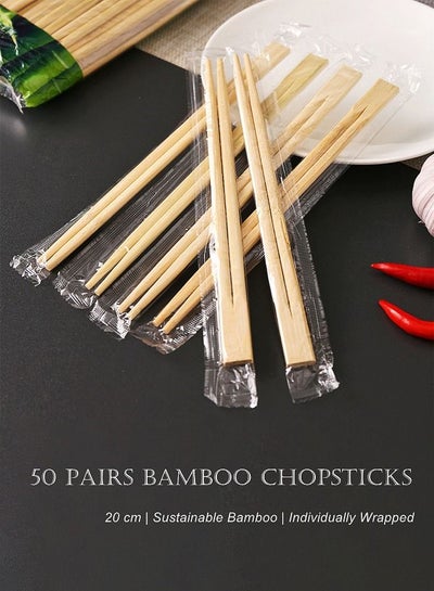 50 Pairs Individually Wrapped Disposable Bamboo Chopsticks 20CM price ...