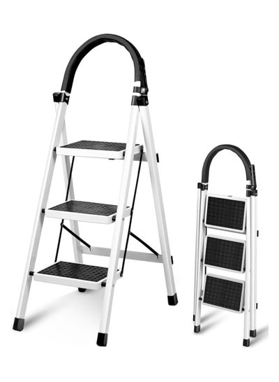 Foldable Ladder 3 Steps Ladder, Home Ladder Folding Step Stool with ...