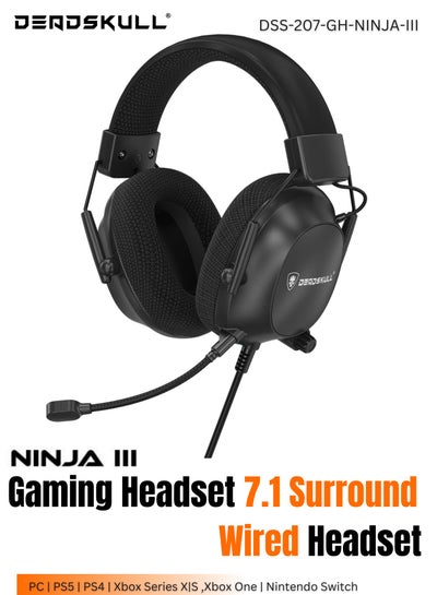 NINJA-III Gaming Headset 7.1 Surround for PC PS4 PS5 Xbox One Nintendo ...