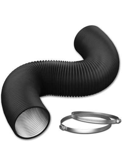 12 Inch Flexible Ducting Hose 8 Feet Black Aluminum Ducting -4 Layer ...
