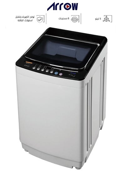 Top Loading 9KG Fully Automatic Washing Machine, Light Grey, 8 Programs ...