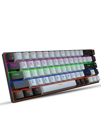 سعر HXSJ V800 Wired RGB Gaming Mechanical Keyboard Grey(Red Switches ...