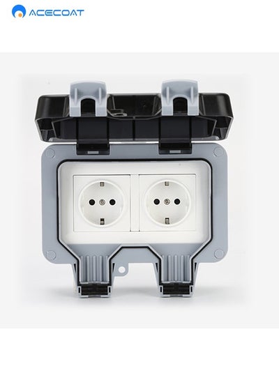 Outdoor Waterproof Double Plug Socket, Weatherproof Wall Electrical ...