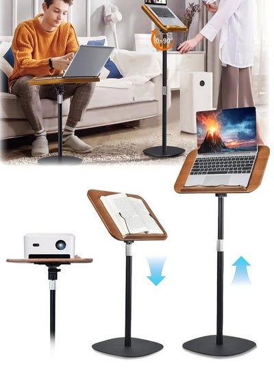 Adjustable Oak Wood Book Stand, 50–130cm Height & 180° Tilt, Ergonomic ...