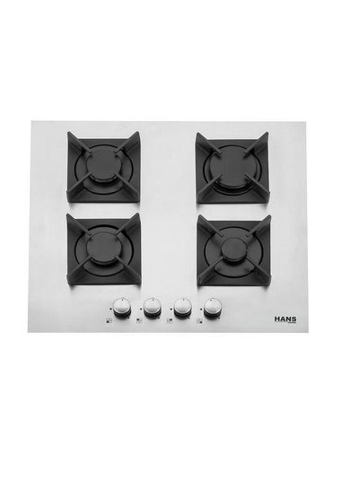 Gas Built-In Hans Hob 4 Burner 60 Cm Glass Covered By Inox Cast Iron ...