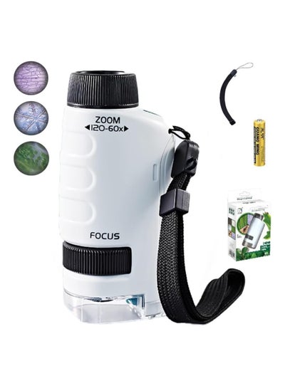 Mini Pocket Microscope Kit 60 To120x Portable Laboratory Microscope ...
