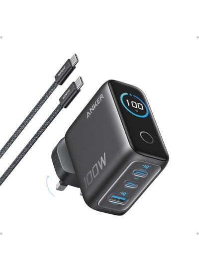 Anker Charger, 100W Max USB C Charger, 3-Port GaN and Ultra-Compact ...