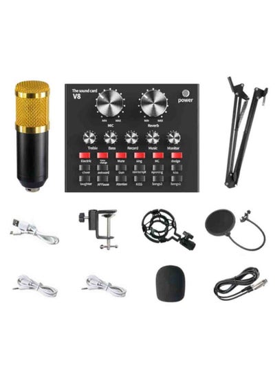 BM800 V8 Wireless Karaoke Microphone Sound Card Professional Condenser For Live Streaming Studio ...