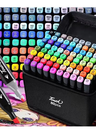 Markers 80 Colors with Base, Marker Pens Double Tip Drawing for ...