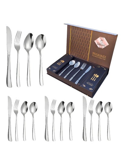 Luxury Silver Cutlery Set – 12-Piece Stainless Steel Flatware (3 ...