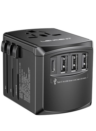 LENCENT Universal Travel Adapter, International Charger with 3 USB ...