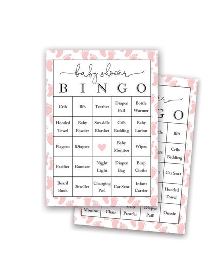 Pink Baby Feet Baby Shower Bingo Cards Prefilled Set Of 24… price in ...