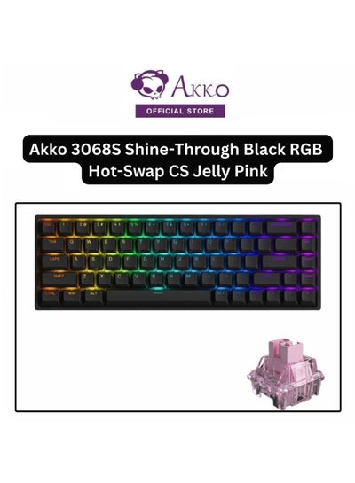 Akko TECLADO MEC ASA PBT DOUBLE-SHOT SHINE-THROUGH SWITCH JELLY PINK ...