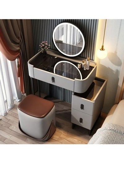 Makeup Vanity Table Dressing Table Flip Mirror With Drawers And Chair ...