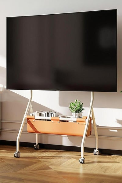 Mobile TV Stand, Rolling TV Stand with Wheels, Mobile TV Cart with ...