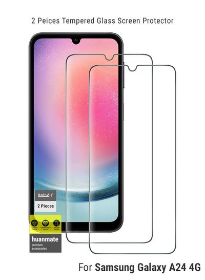 2 Pieces Tempered Glass Screen Protector For Samsung Galaxy A24 4G ...