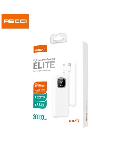 سعر Recci Elite 20000mAh Power Bank 22.5W with Digital Display فى مصر | نون مصر | كان بكام