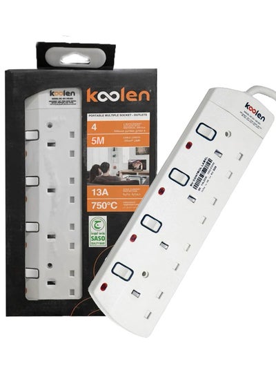 Koolen Electrical Plug, 4 Outlets, White, 5 Metres price in Saudi ...