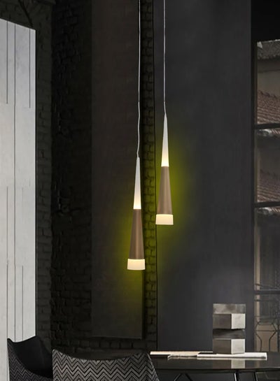 Modern Dual LED Pendant Light 6961-2-Coffe with Built-in Three Lighting ...