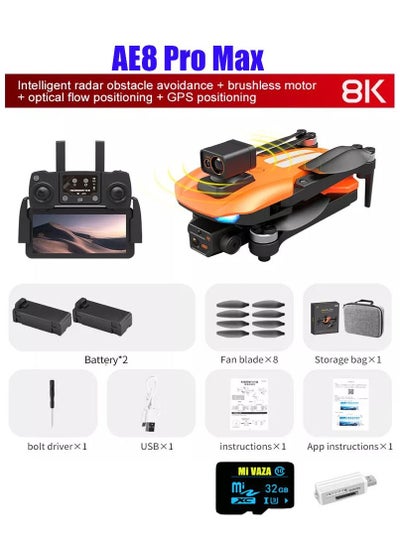 Orange Ae8 Pro Max Drone 8k Hd Dual Camera 5g Wifi Gps Fpv 360