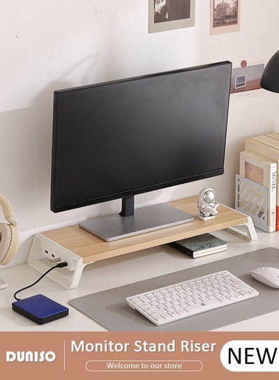 Desktop Monitor Stand Riser, Ergonomic Height Wood Desktop Riser ...