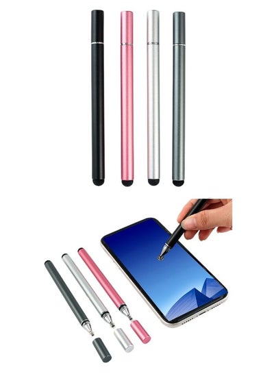 4 Pcs 2-in-1 Metal Capacitor Pen iPad Universal Stylus Pens Drawing ...