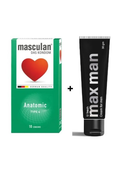 Max Man Cream For Men 30 gm + Piece Anatomic Type 4 Condom Set price in ...