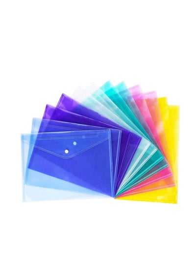 A4 Plastic Wallets Folder, 12pcs Document Files Envelope Folders ...
