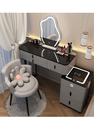 Makeup Vanity Table Dressing Table Flip Mirror With Drawers And Chair ...