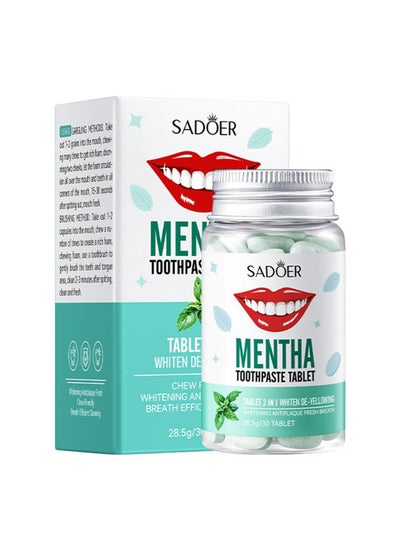 Mentha Toothpaste Tablet, 2 in 1 Toothpaste Mouthwash, Natural Teeth ...