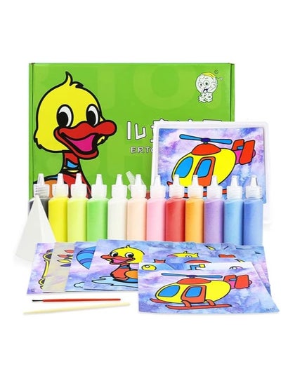 12 Pcs Colored Art Sand, 12 Painting Card Sheets, DIY Art and Craft ...