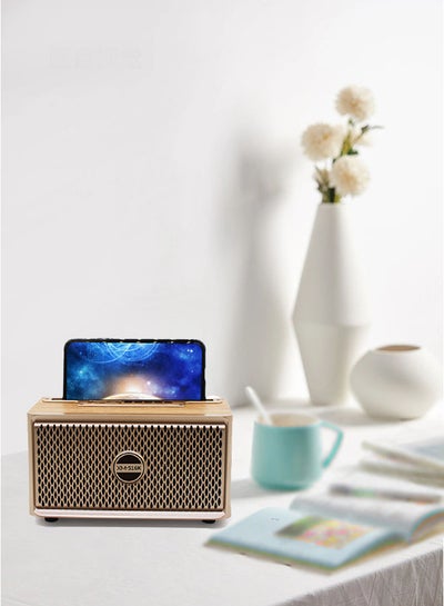 Stands Portable Boombox Speaker Wireless Speakers For TV Vintage Wooden ...