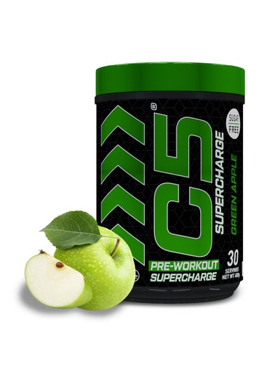 C5 Supercharge Pre Workout Powder Green Apple - 30 Servings, 200mg High ...