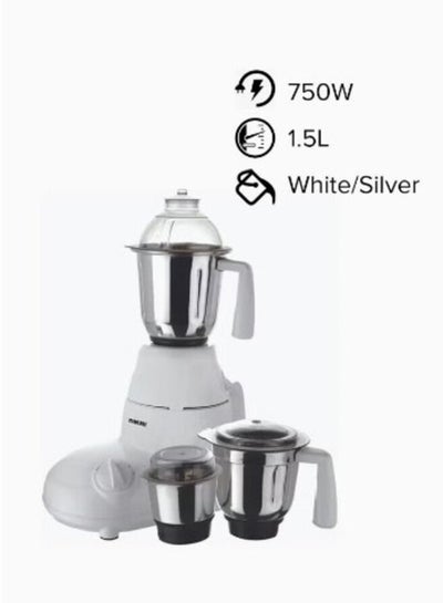Mixer Grinder 3 In 1 Steel Jars 1.5 L 750.0 W White/Silver price in ...