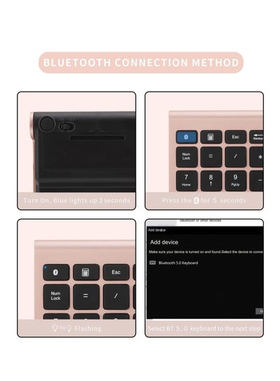 Bluetooth Number Pad,Bluetooth 5.0 Wireless Number Pad with Shortcut ...
