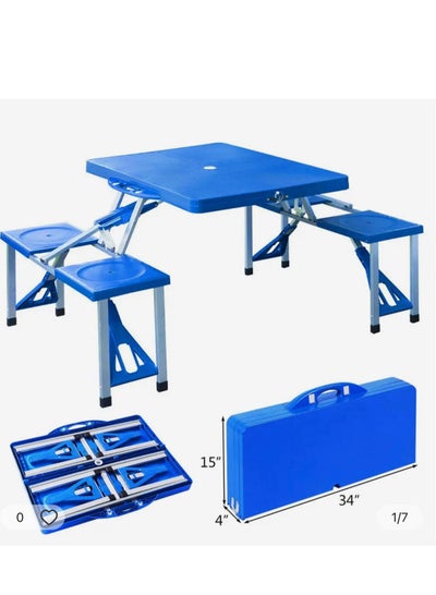 Fold able Plastic Picnic Table With Chair 134.5x85x68 cm price in Saudi ...