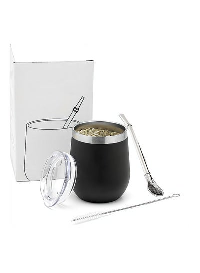 Mate Tea Cup And Bombilla Straw Set 12oz Double-wall Stainless Coffee ...