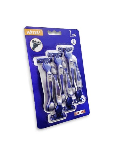 Disposable Men’s Razor Set 6 Pack , 3 Precision Blades with Upgraded ...