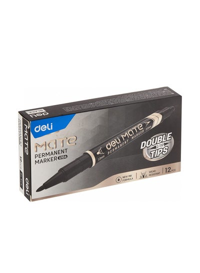 Deli, Permanent Marker Double Tips, 12 pieces Pack of 1, Black price in ...