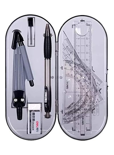 8 Pieces Maths Set, Geometry Compass Sets Exam Stationery Pencil Case ...