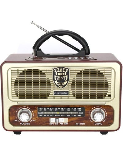M-111BT Portable Antique Radio Nostalgic Wooden Retro FM Radio With AM ...