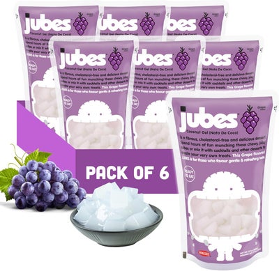 Jubes Grape Nata De Coco Jelly Cubes (12.7 oz, Pack of 6) - Grape ...