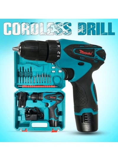 MASAKI Wireless Electric Screwdriver Cordless Drill Machine 2 Batteries ...