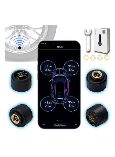 Tire Pressure Monitoring System, Bluetooth 5.0 Wireless TPMS Real-time Display Tire Pressure ...