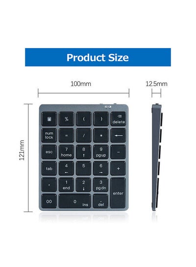 سعر 28 Keys Wireless Bt Numeric Keyboard Portable Financial Accounting