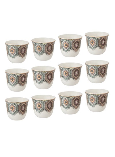 A set of Arabic coffee cups, decorated with a modern design, 12 pieces ...