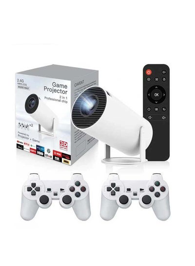 M300 Max HD Portable Gaming Projector with Dual Wireless Controllers ...