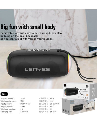 Lenyes Bluetooth Speaker Two Audio Interconnection with One Click,Hand ...