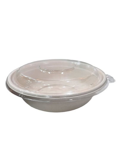 Bagasse Round Bowl 32 Ounce With Lid Restaurant Carryout Lunch Meal ...